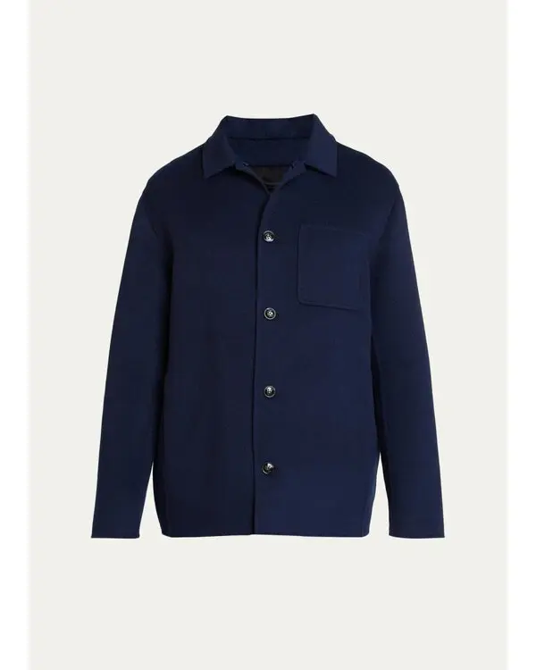 Kiton Double-face Wool & Cashmere Shirt Jacket - Blue