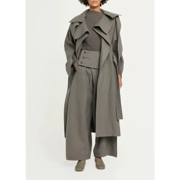 Issey Miyake Calligraph Sculptural Pleated Wide-leg Trousers