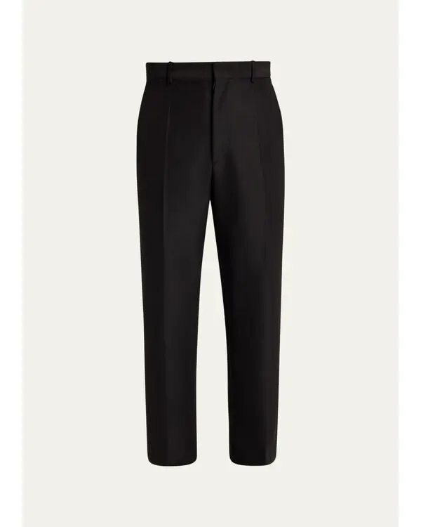 Bottega Veneta Wool Mohair Flat-front Trousers - Black Multi