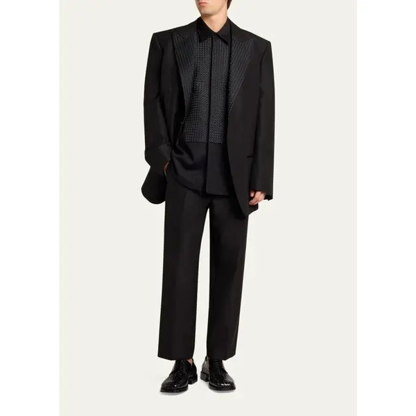 Bottega Veneta Wool Mohair Flat-front Trousers