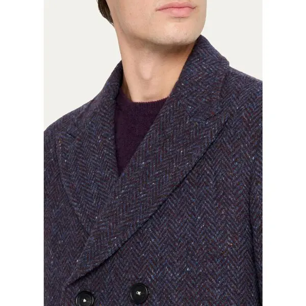 Massimo Alba Oltremare Wool Double-breasted Overcoat
