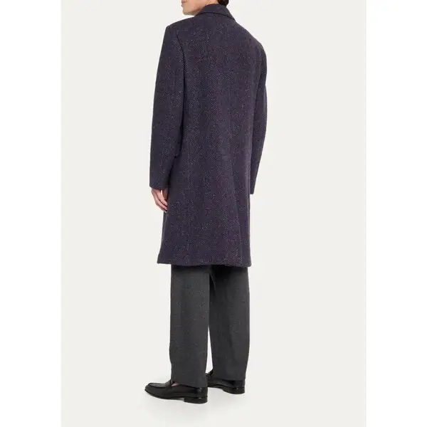 Massimo Alba Oltremare Wool Double-breasted Overcoat