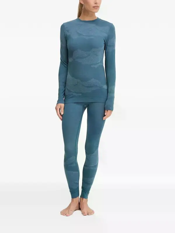VIKING Mountain-pattern Long-sleeve Base Layer Set - Blue