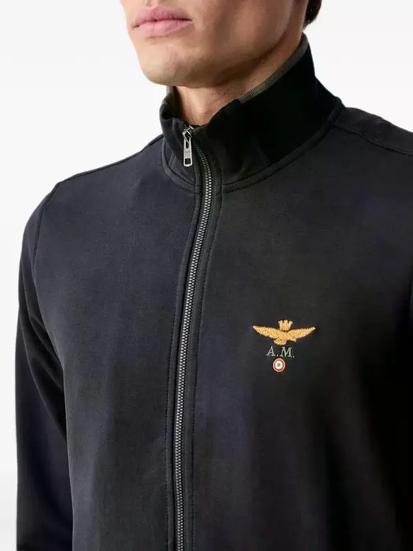 AERONAUTICA MILITARE Logo-embroidered Zip-up Sweatshirt