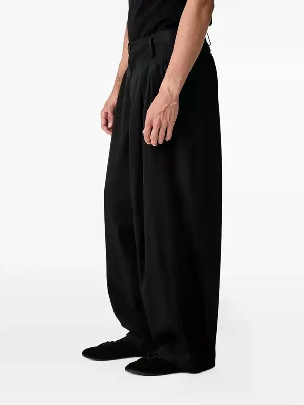 Yohji Yamamoto Pleated Wide-leg Wool Trousers