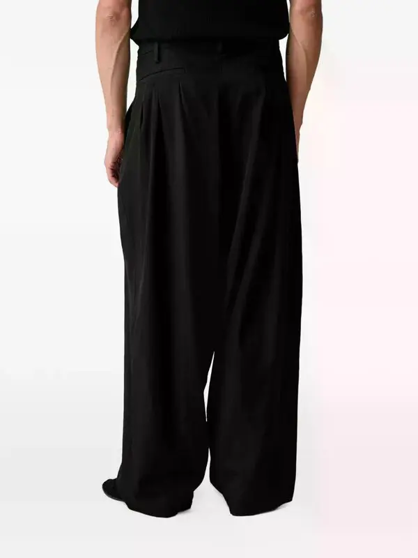 Yohji Yamamoto Pleated Wide-leg Wool Trousers