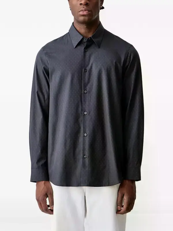Armani Exchange Monogram-pattern Long-sleeve Shirt