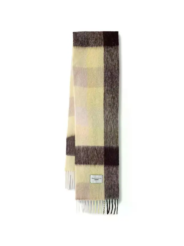 Marc O'polo Check Brushed Scarf - Yellow