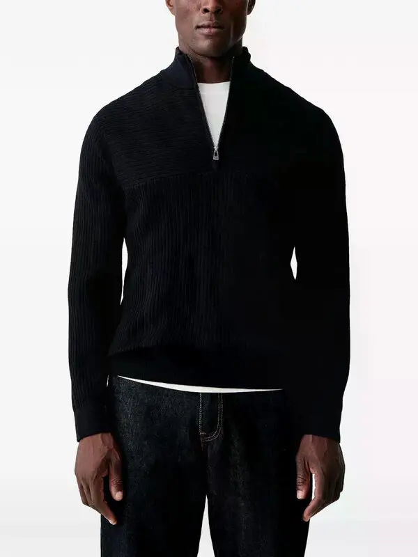Armani Exchange Ribbed Quarter-zip Sweater