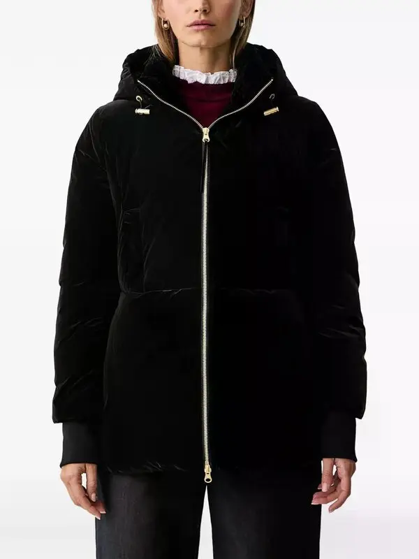Armani Exchange Velvet-effect Hooded Jacket - Black