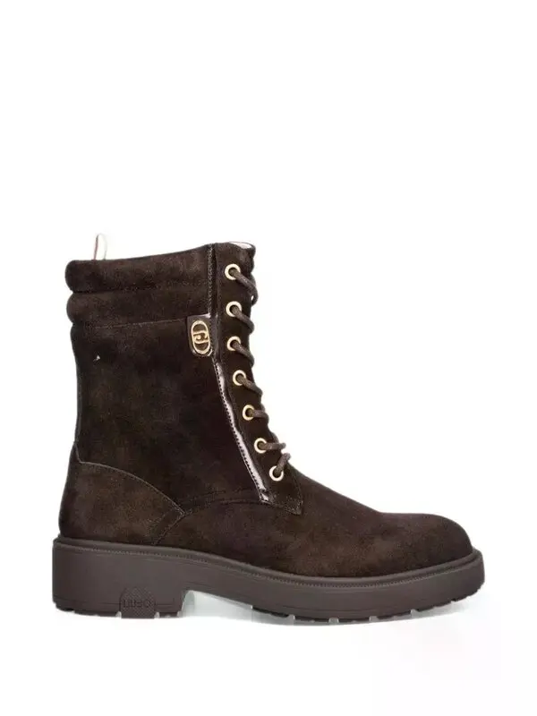 Liu Jo Lace-up Suede Boots - Brown