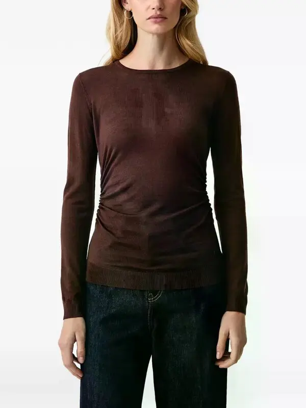 TRUSSARDI Ruched-detail Fine-knit Sweater
