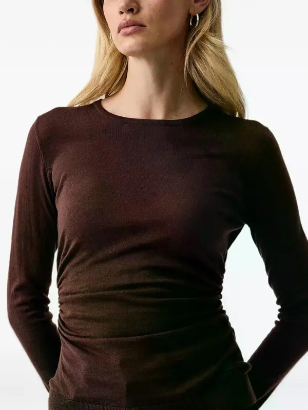 TRUSSARDI Ruched-detail Fine-knit Sweater
