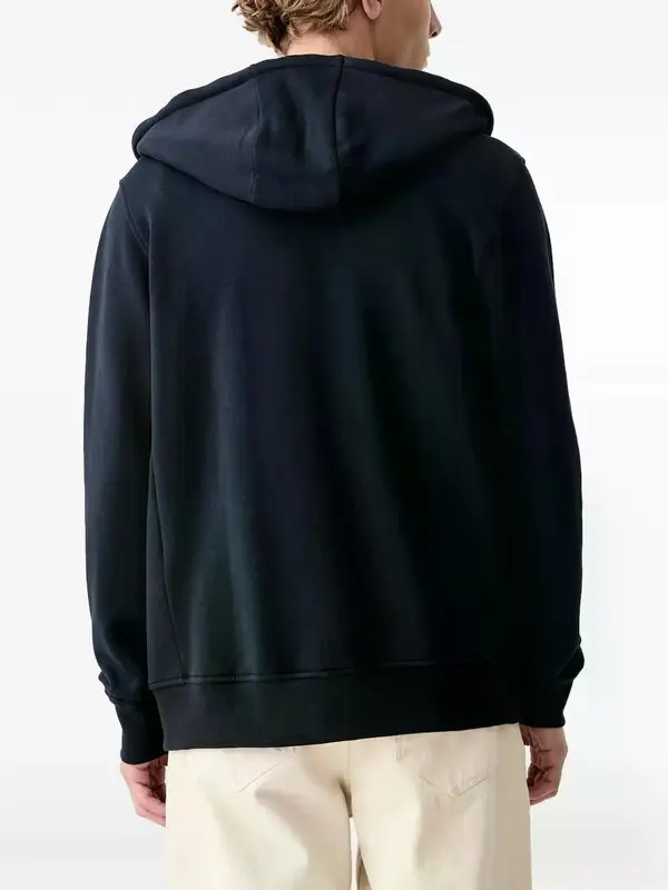 TRUSSARDI Logo-embroidered Zip-up Hoodie