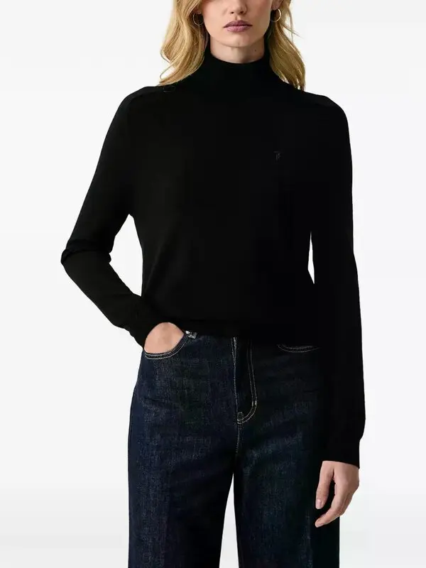 TRUSSARDI Golf Logo-embroidered Roll-neck Sweater