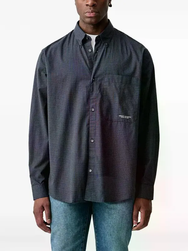Armani Exchange Gingham-check Button-down Shirt