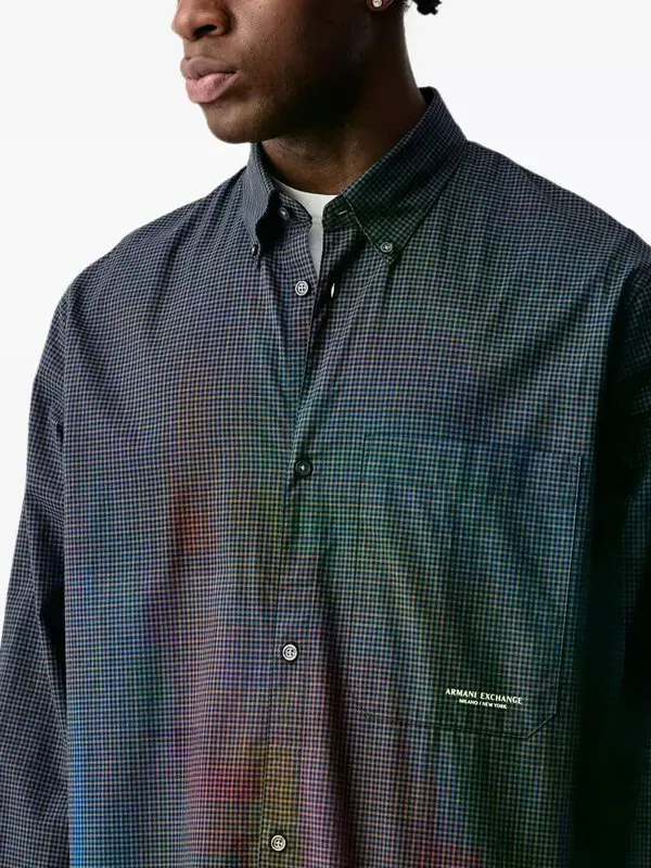 Armani Exchange Gingham-check Button-down Shirt