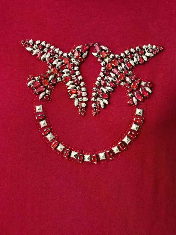 Pinko Love Birds Crystal-embellished T-shirt