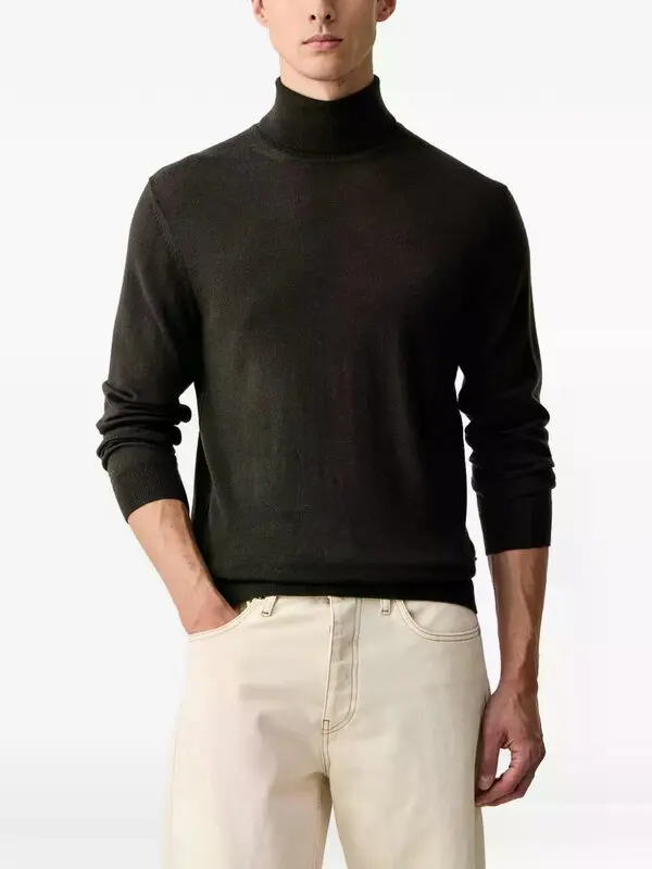 Armani Exchange Roll-neck Logo-embroidered Sweater