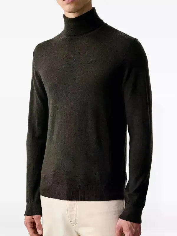 Armani Exchange Roll-neck Logo-embroidered Sweater