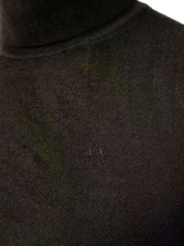 Armani Exchange Roll-neck Logo-embroidered Sweater