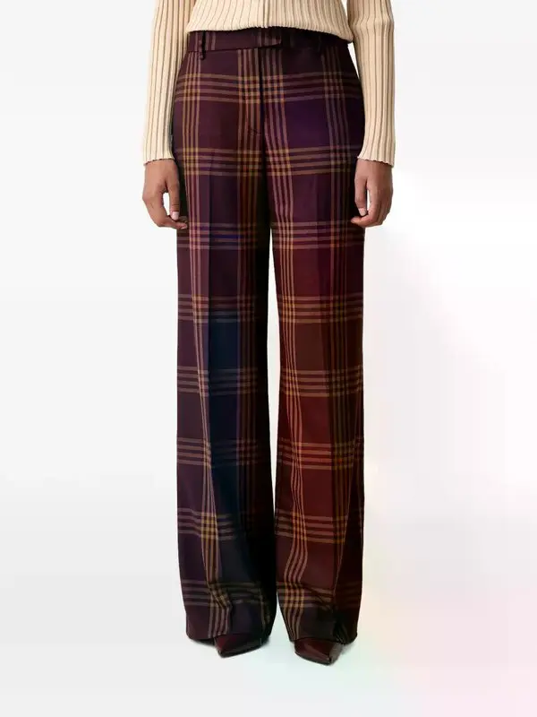 Lola Casademunt Check-pattern Wide-leg Trousers