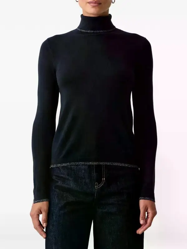 Liu Jo Turtleneck Sweater With Profili Lurex - Blue