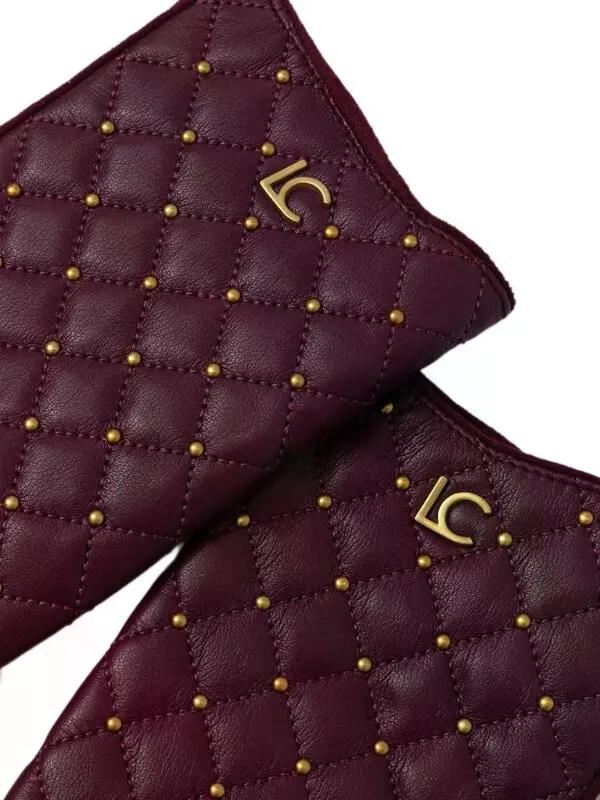Lola Casademunt Quilted Stud-embellished Gloves - Red