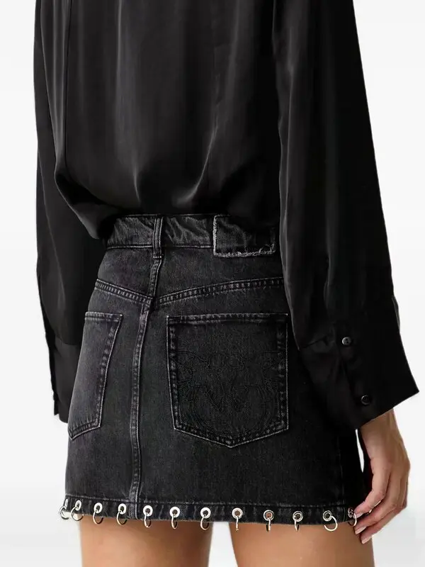 Pinko Pierced-hem Denim Mini Skirt