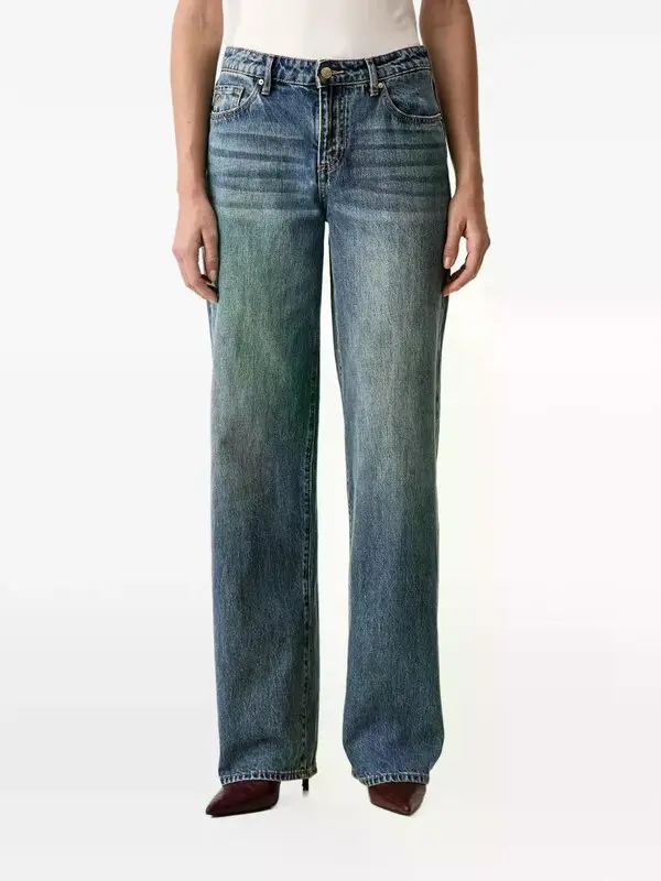 Armani Exchange Oversized Faded Straight-leg Jeans - Blue