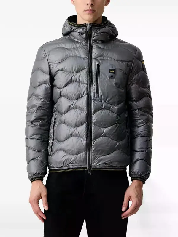 BLAUER. Wave-quilted Hooded Jacket