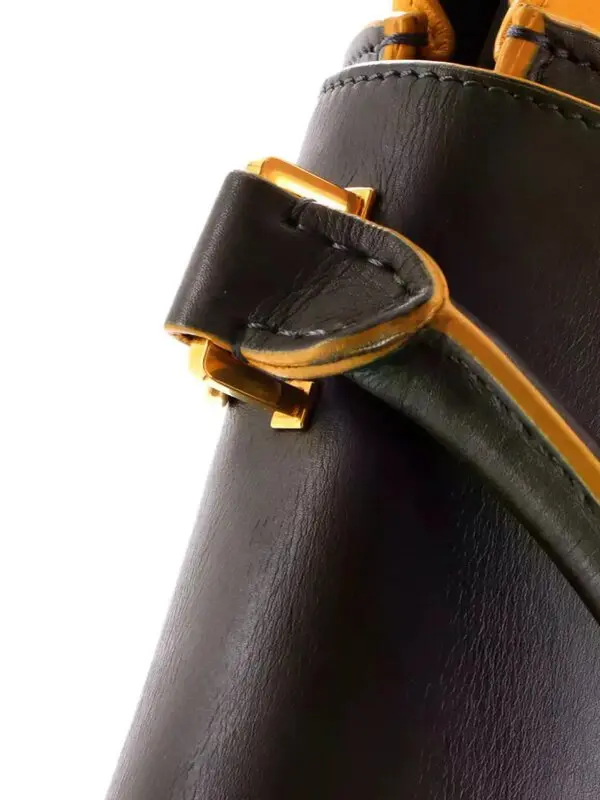 Celine Bicolor Trapeze Bag Leather Small Satchel