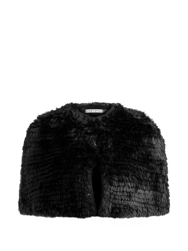 Alice + Olivia Deirdre Faux-fur Capelet - Black