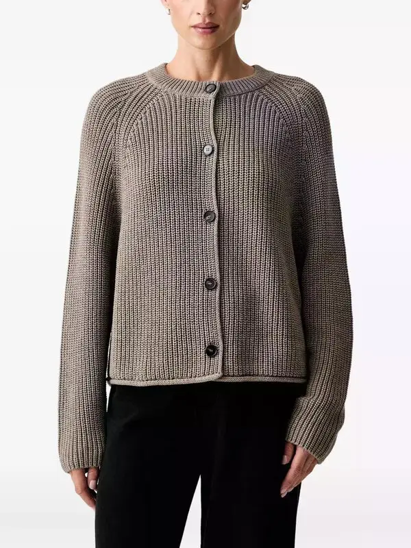 Marc O'polo Ribbed-knit Raglan-sleeve Cardigan
