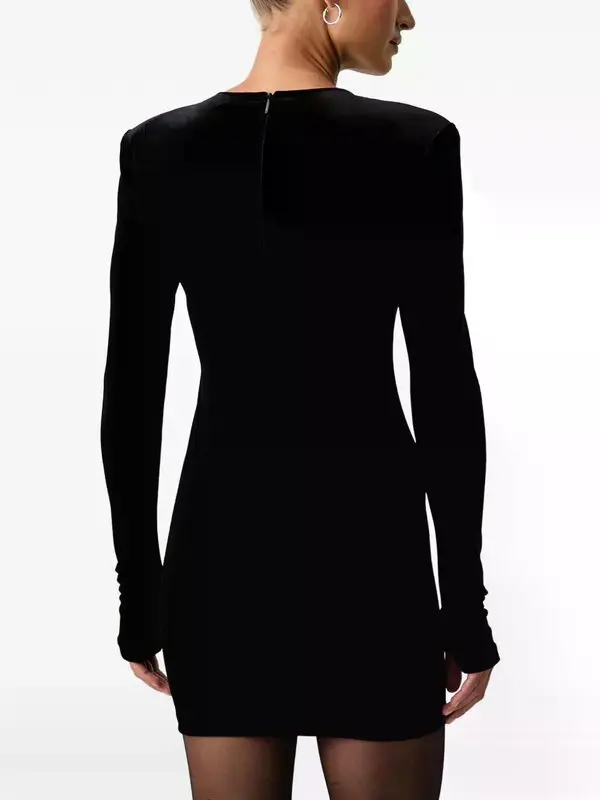 Armani Exchange Padded-shoulder Velvet Mini Dress