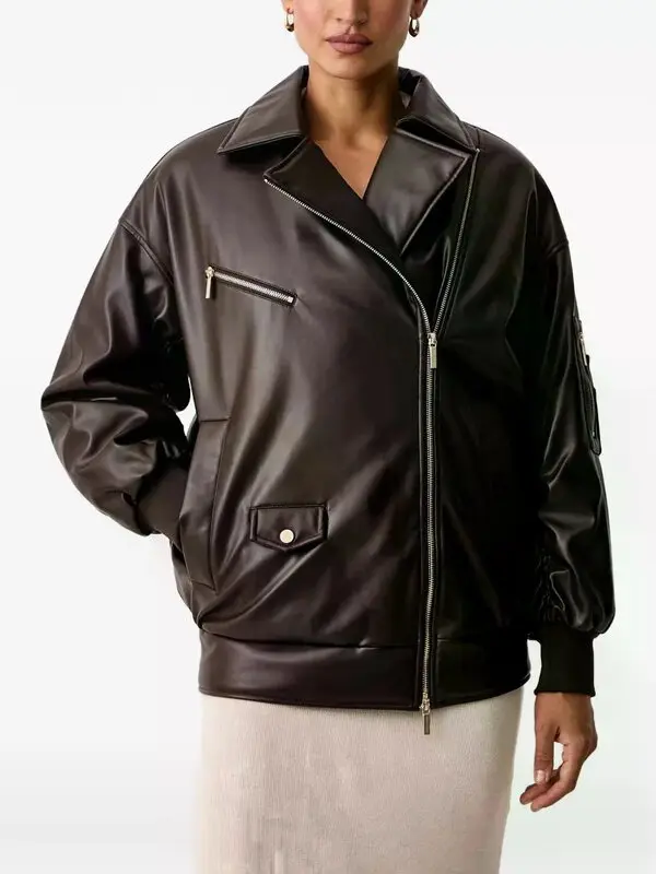 Armani Exchange Asymmetric-zip Jacket - Brown