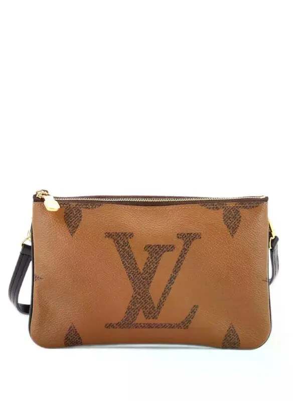 LOUIS VUITTON Double Zip Pochette Reverse Monogram Giant Clutch Bag