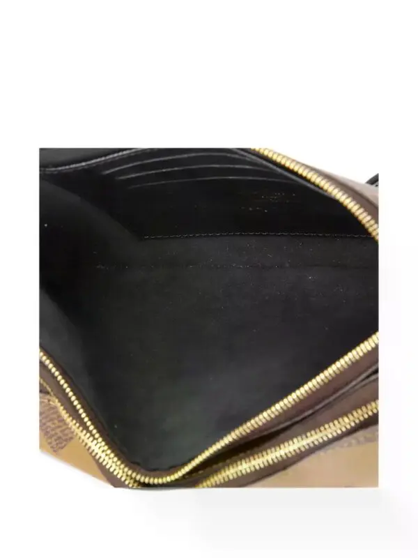 LOUIS VUITTON Double Zip Pochette Reverse Monogram Giant Clutch Bag