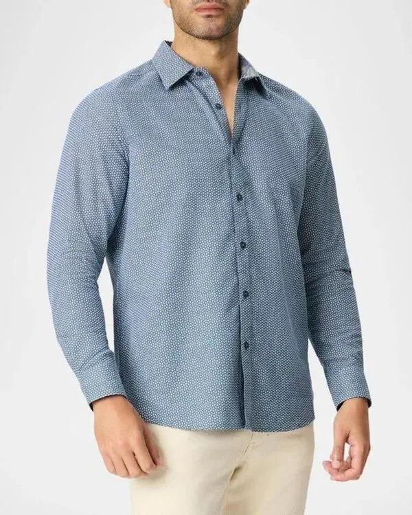 Robert Graham Apos;s Flagler Cotton Button-front Shirt - Navy