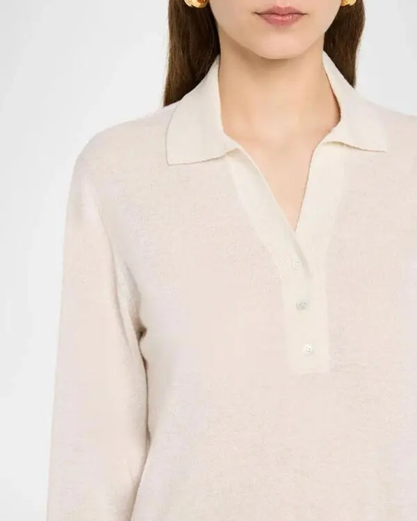 Majestic Filatures Machine Washable Cashmere Polo - Milk
