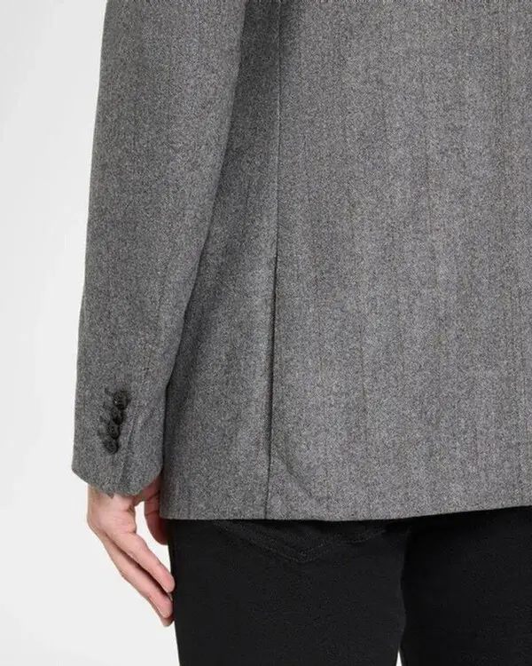 Dunhill Apos;s Wool & Cashmere Herringbone Sport Coat - Mid Grey