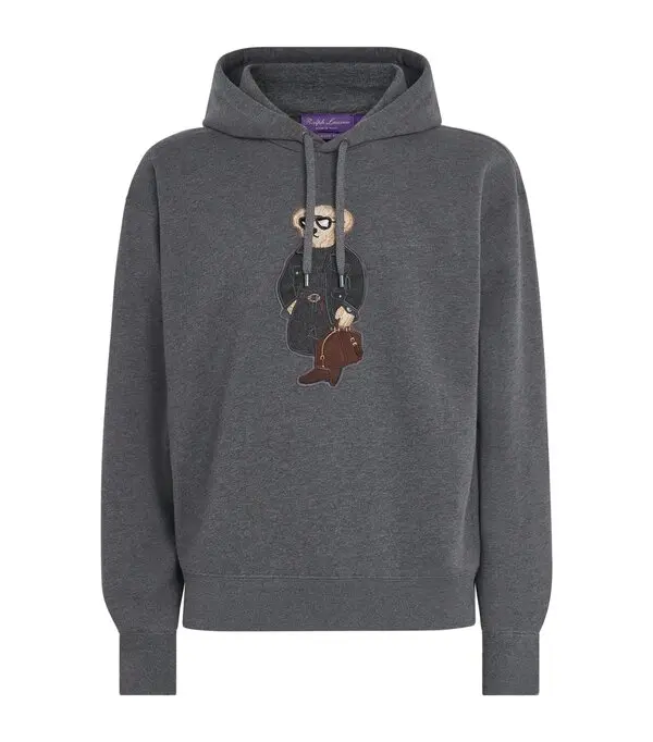 Ralph Lauren Purple Label Cotton-cashmere Polo Bear Hoodie - Grey