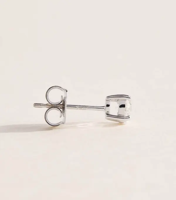 Harrods Gold And Diamond Heart Stud Earrings