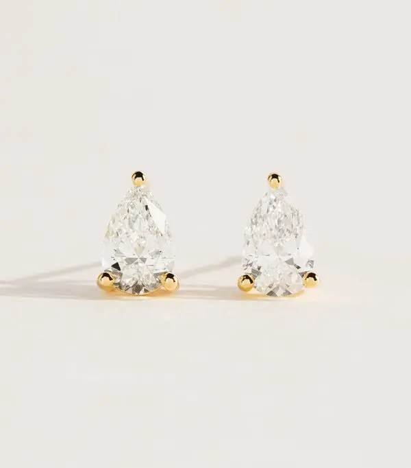 Harrods Gold And Diamond Stud Earrings