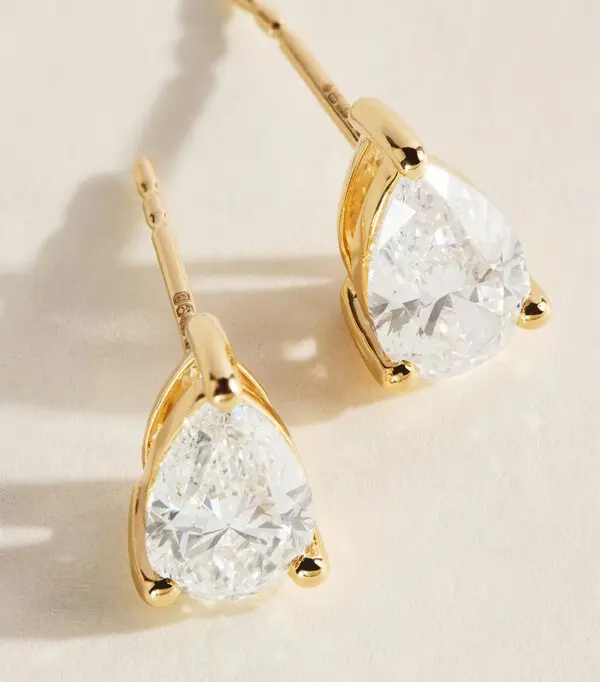 Harrods Gold And Diamond Stud Earrings
