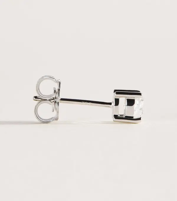 Harrods Gold And Diamond Stud Earrings