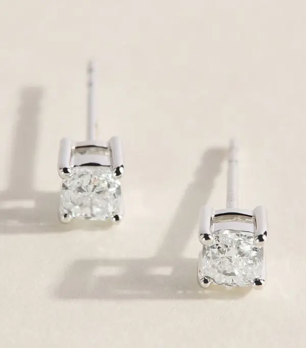 Harrods Gold And Diamond Stud Earrings