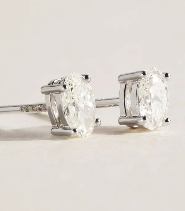 Harrods Gold And Diamond Stud Earrings