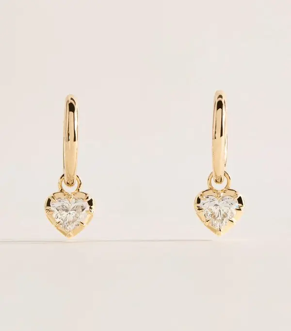 Harrods Gold And Diamond Hoop Earrings