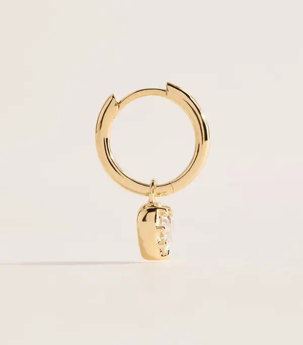 Harrods Gold And Diamond Hoop Earrings